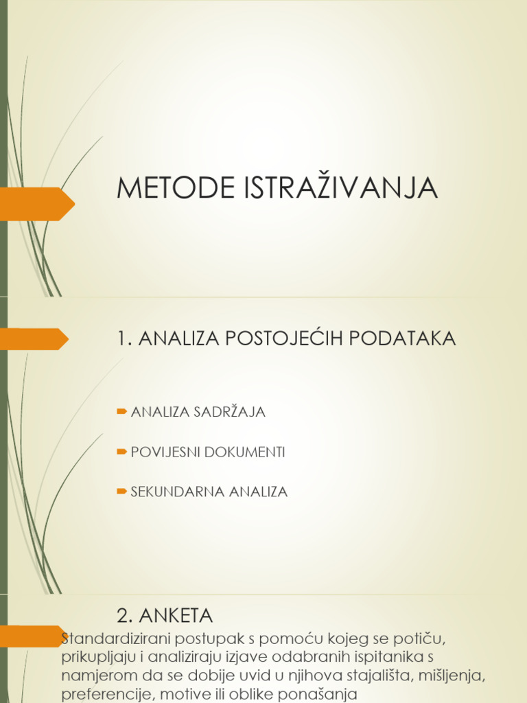 Metode Istraživanja - 3.G | PDF