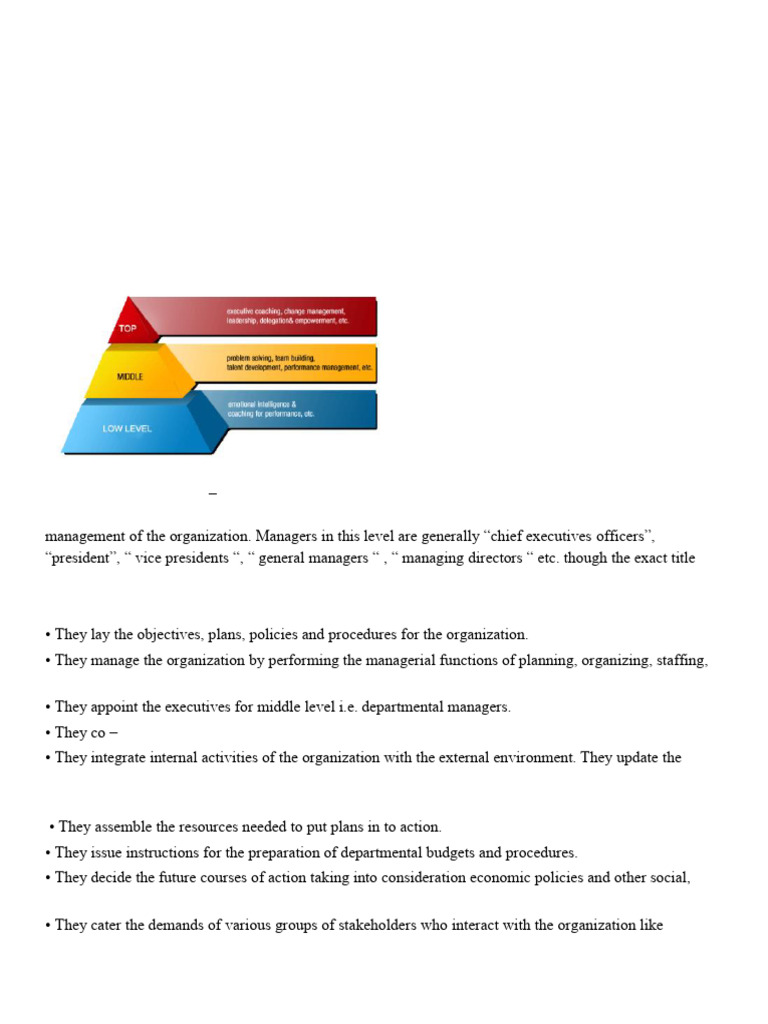 Levels of Management | PDF
