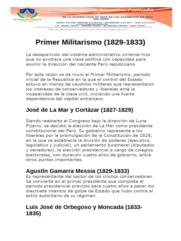 Primer Militarismo | PDF