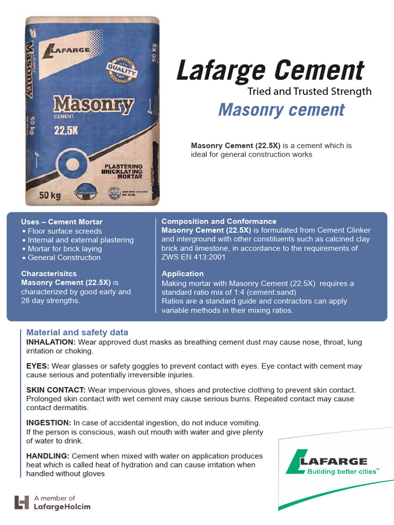 Lafarge Cement Data Sheet | PDF