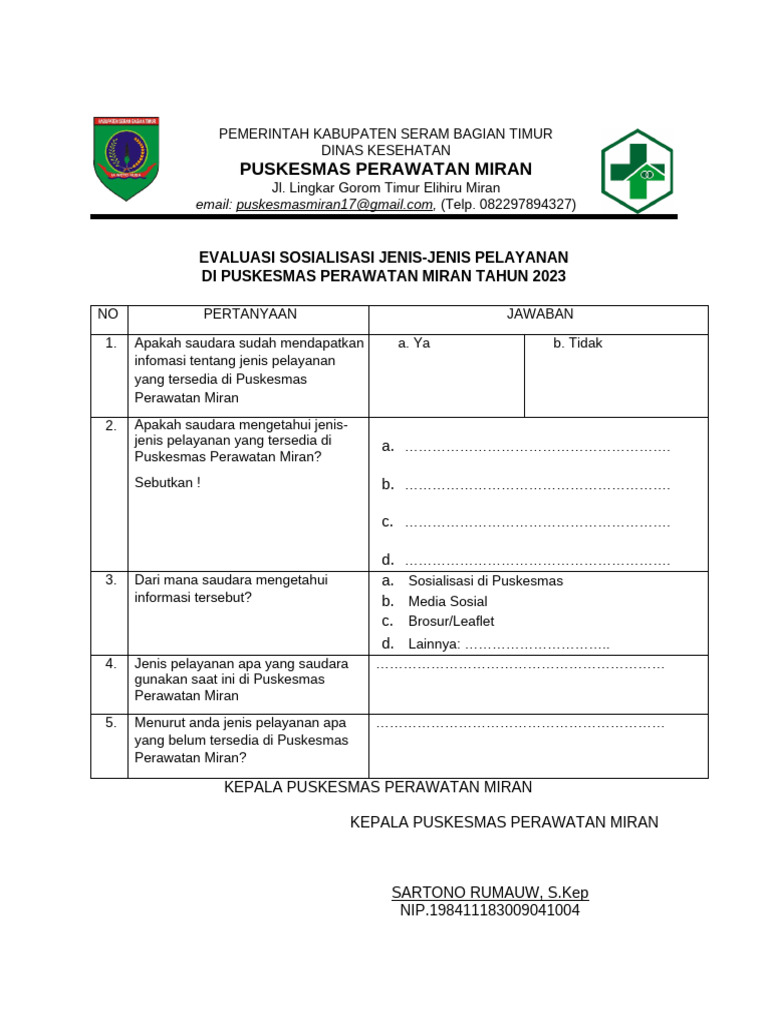 Ep 2 Bukti Sosialisasi Jenis-Jenis Pelayanan | PDF
