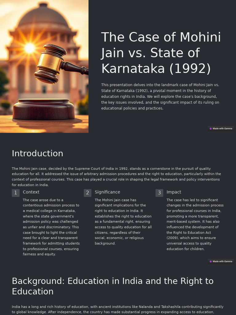 The Case of Mohini Jain Vs State of Karnataka 1992 | PDF