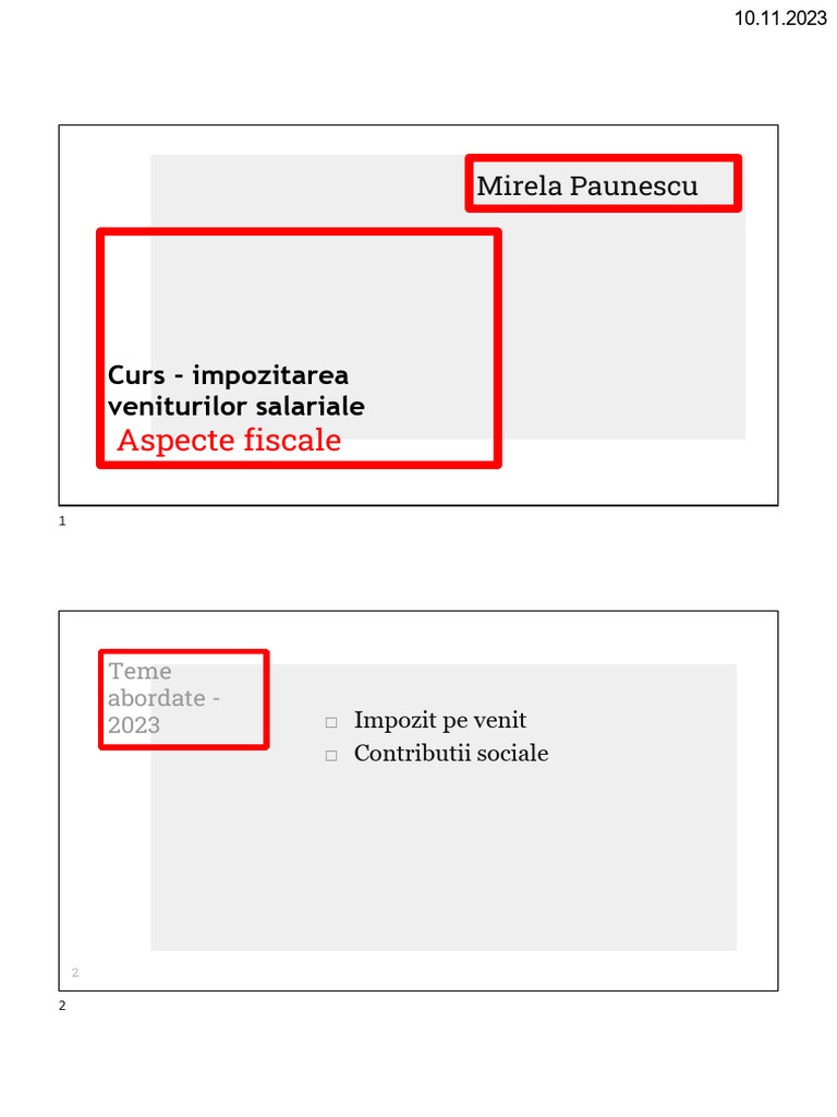 Impozitarea Veniturilor Salariale | PDF