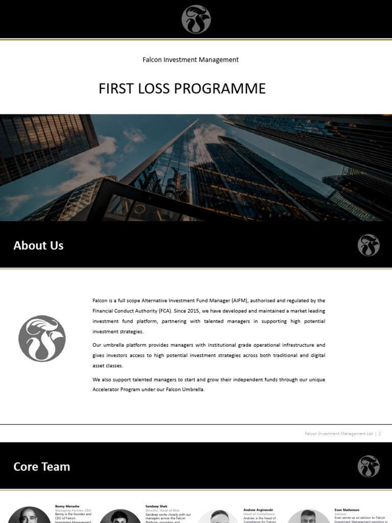 Falcon First Loss Presentation Managers | PDF | Investment Management ...