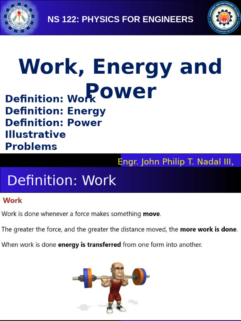 Work, Energy and Power | PDF