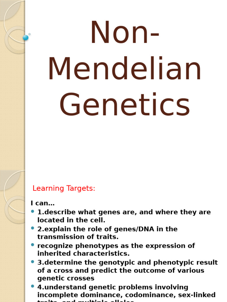Non Mendelian Genetics | PDF