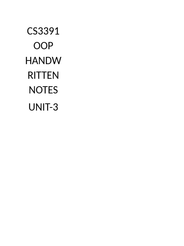 Iii - Cse - CS3391 - Oop - Unit 3 | PDF Iii - Cse - CS3391 - Oop - Unit 3 | PDF