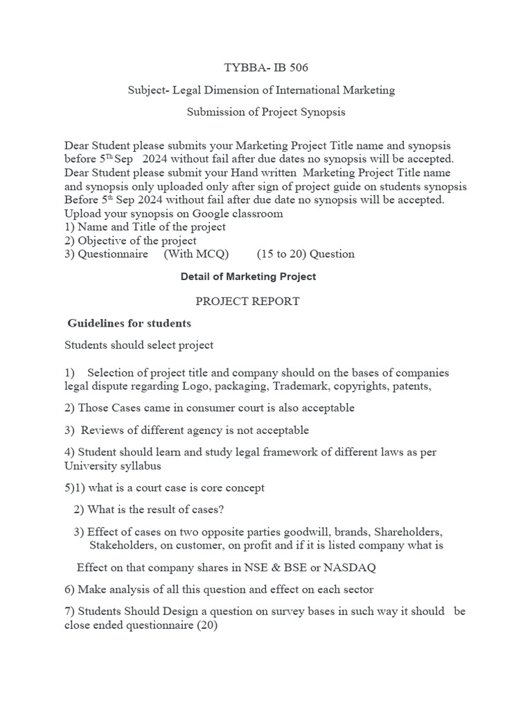 IB Project Guidelines | PDF | Business