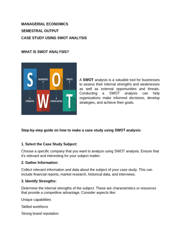 Case Study Swot Analysis | PDF