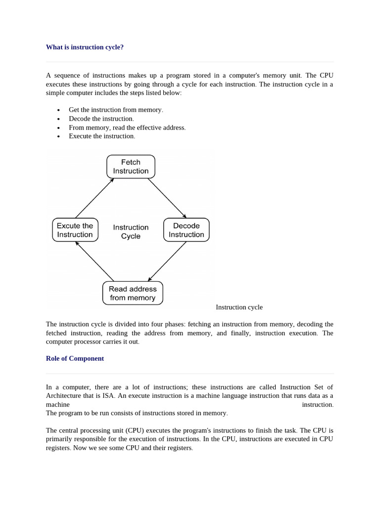What Is Instruction Cycle | PDF