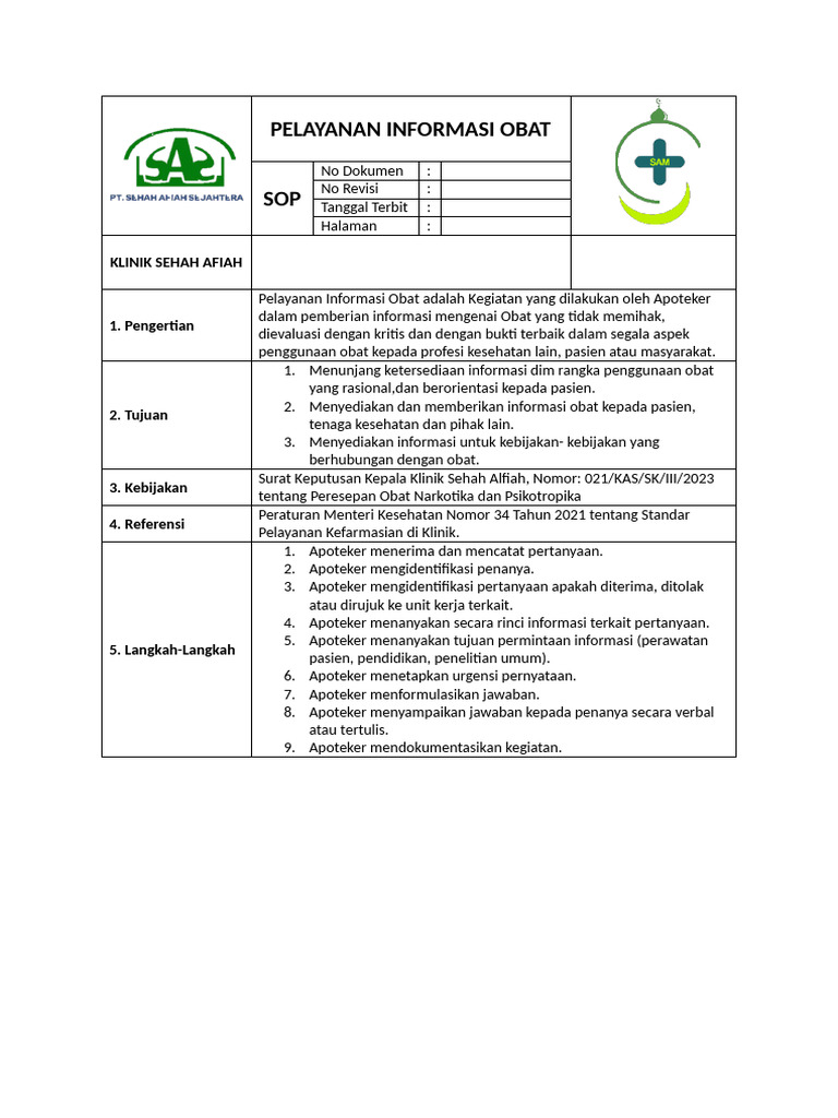 Pelayanan Informasi Obat | PDF