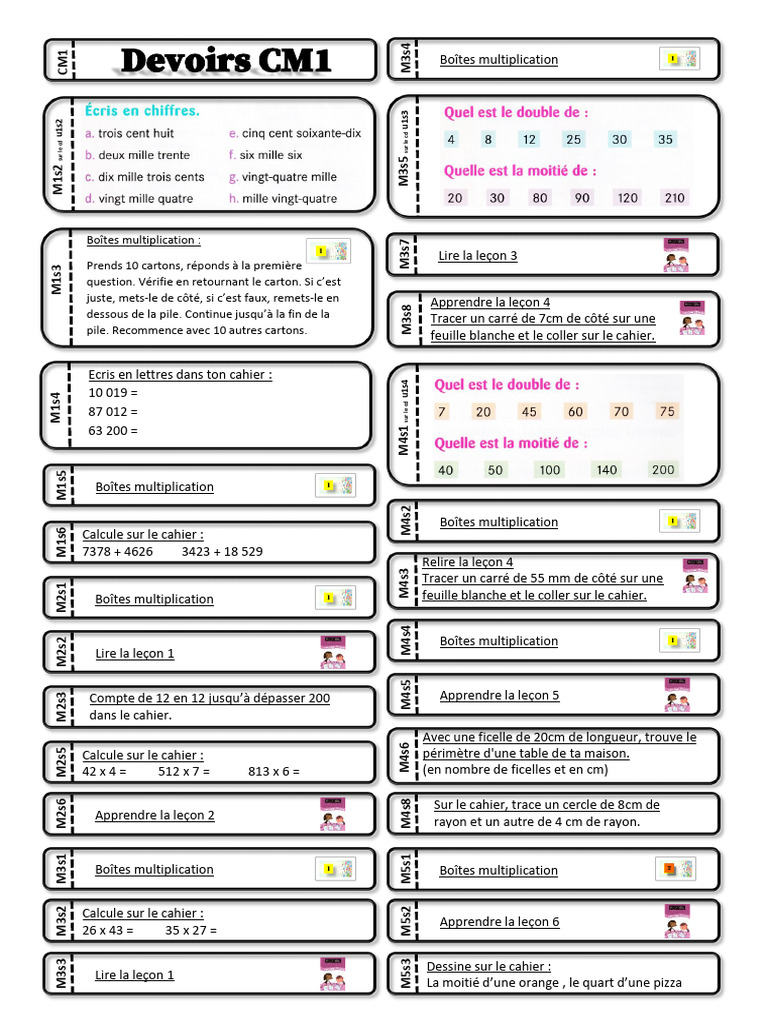 Devoirs Maths cm1 MHM - 2 | PDF