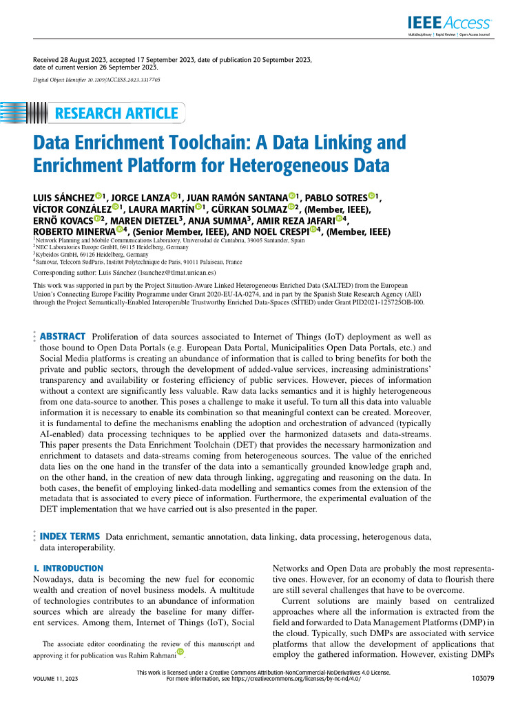 Data Enrichment Toolchain A Data Linking and Enrichment Platform For Heterogeneous Data | PDF