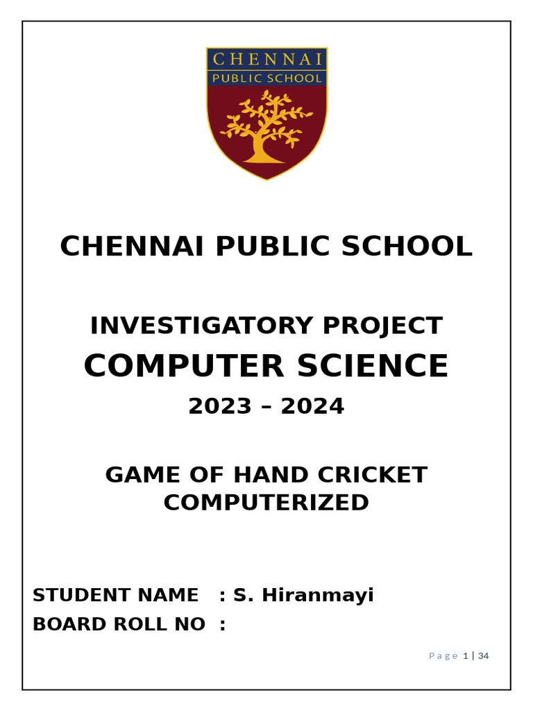 Csc Project Report - Hiran {Fl} | PDF Csc Project Report - Hiran {Fl} | PDF