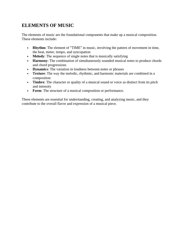 Elements of Music | PDF