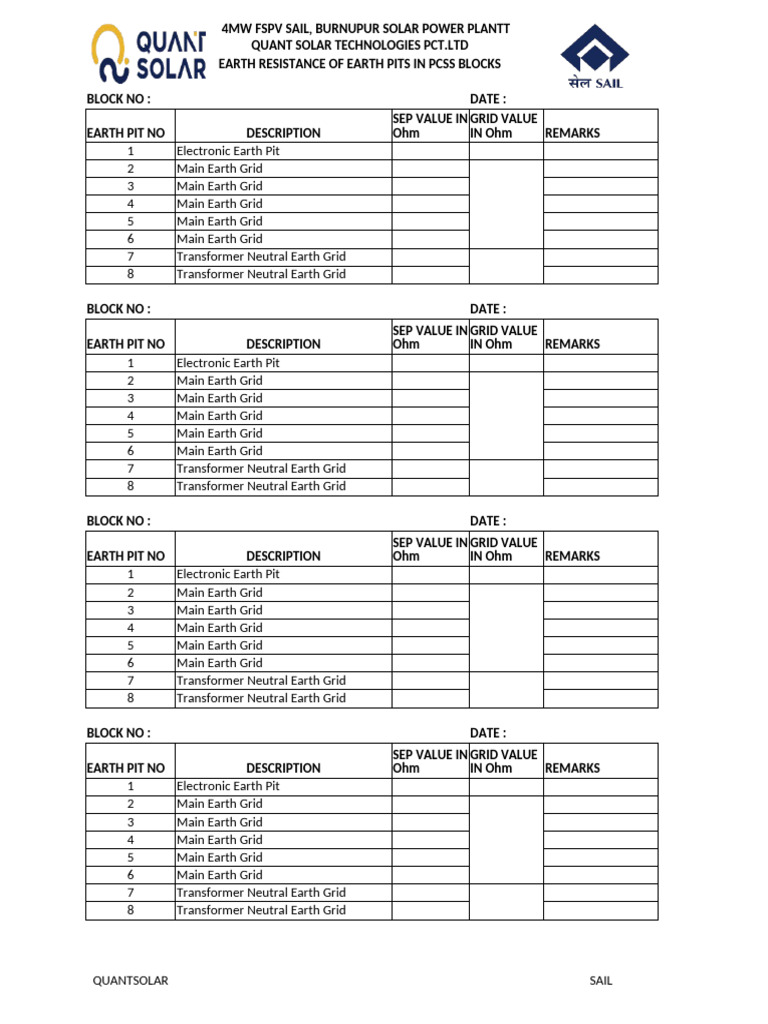Earth Resistance Sheet | PDF