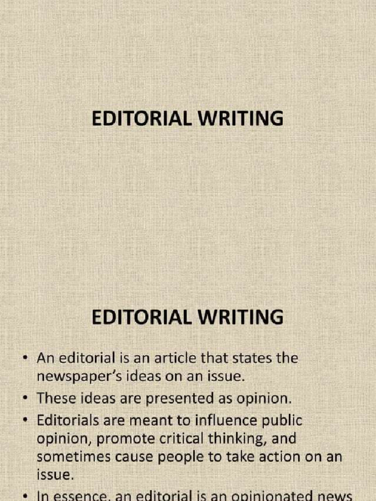 Editorial Writing | PDF