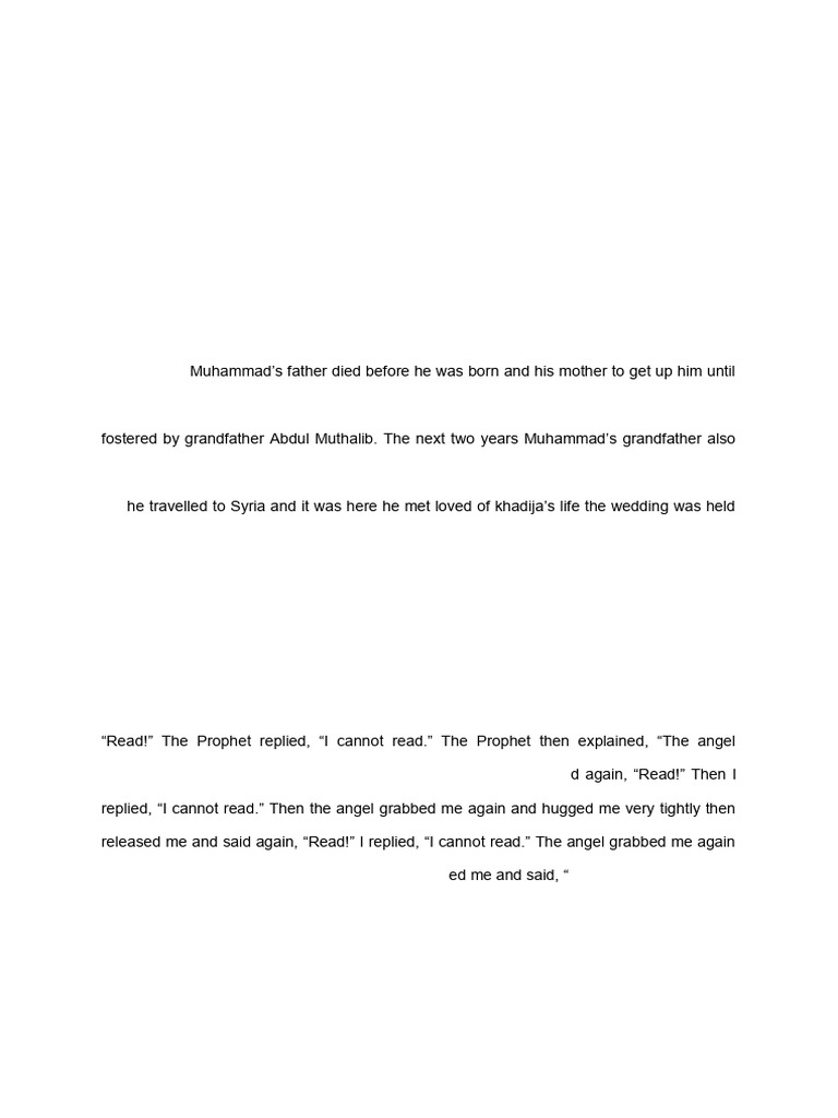 STORY TELLING PROPHET MUHAMMAD | PDF