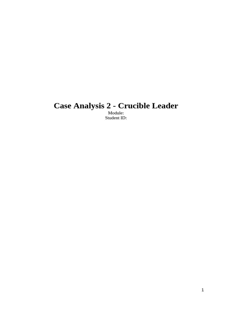 Leadership Analysis at Crucible Institute | PDF | Leadership ...