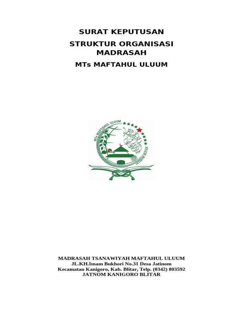 SK Struktur Organisasi 2024 - 2025 | PDF
