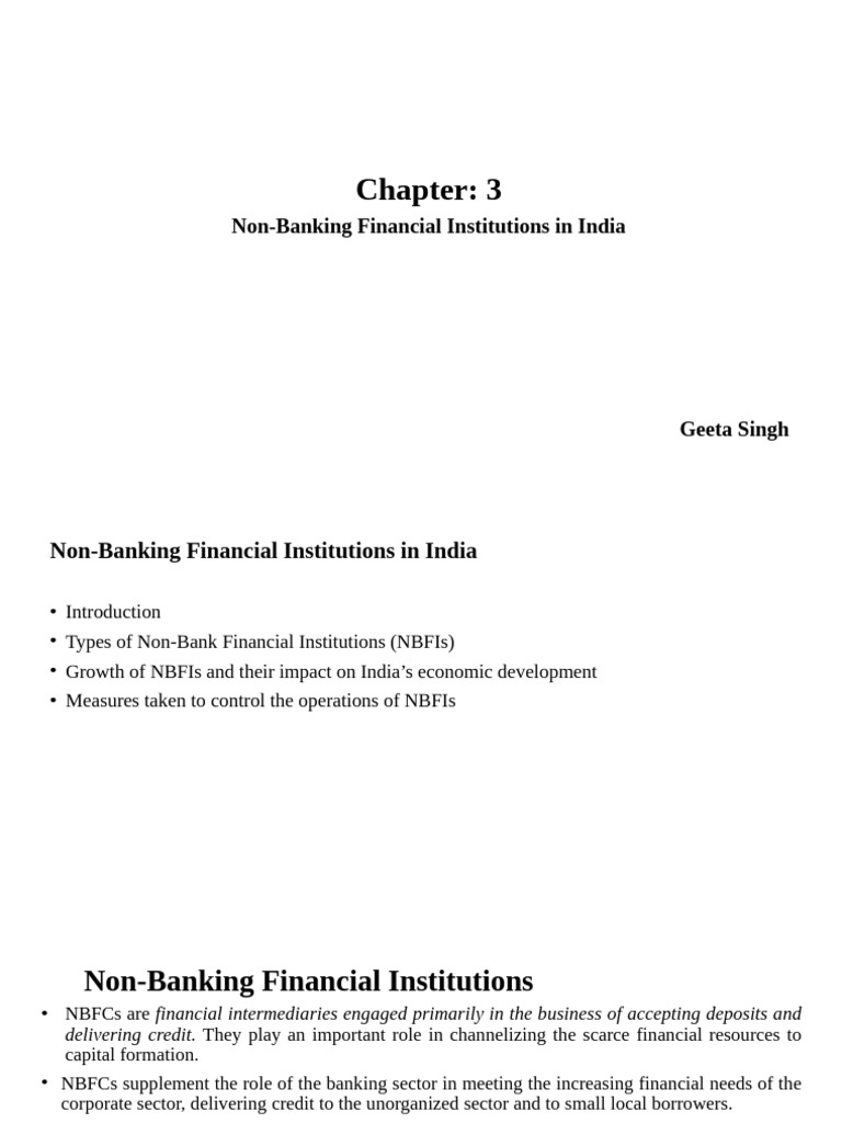 Chapter 3 NBFIs | PDF