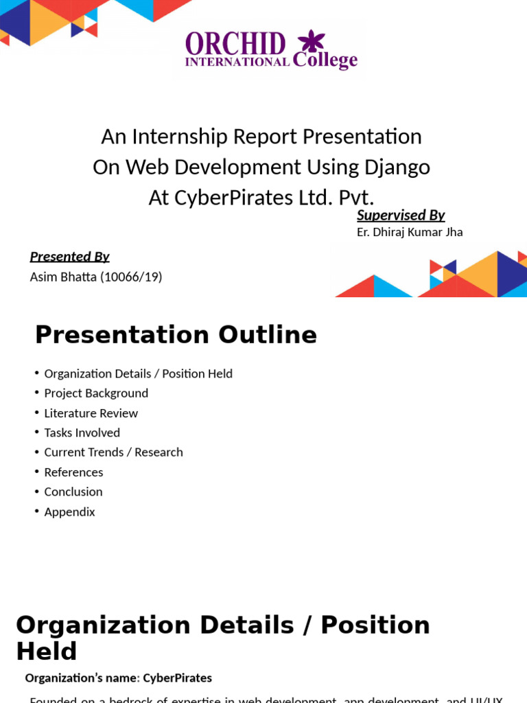 An Internship Report Presentation On Web Development Using Django at ...