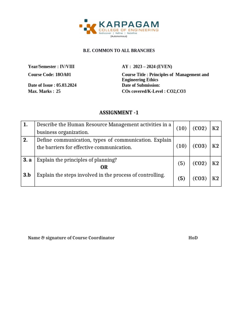 POM Assignment 1 | PDF