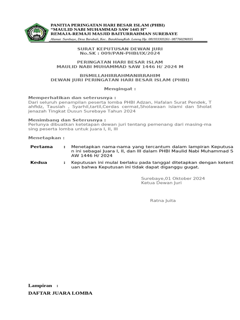 SK DEWAN JURI 2024 | PDF