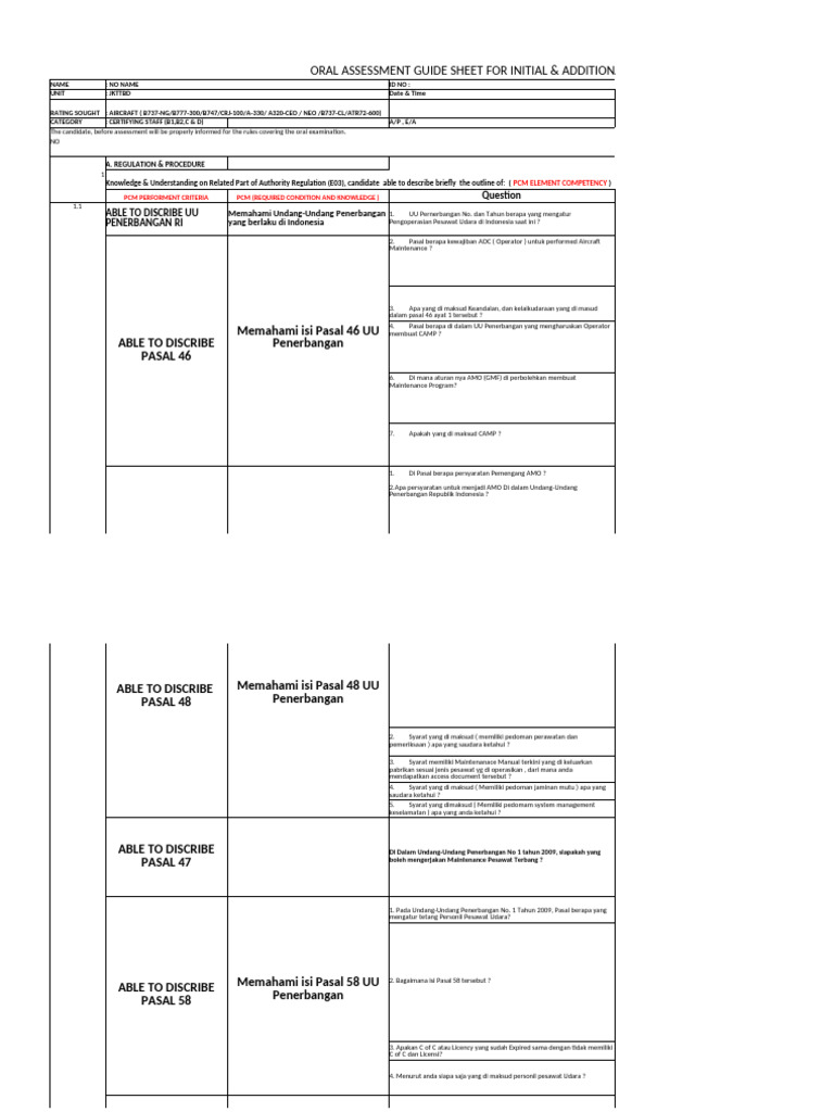 Assessment Guide Initial & Additional CS | PDF