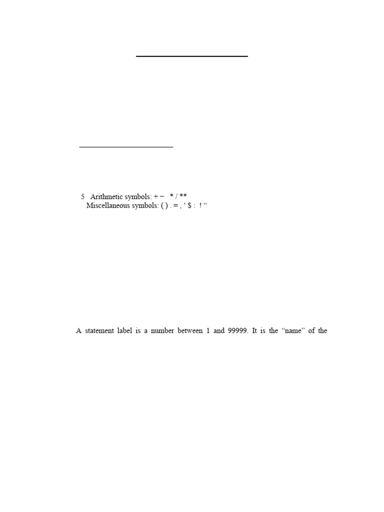 Basic Elements of FORTRAN | PDF