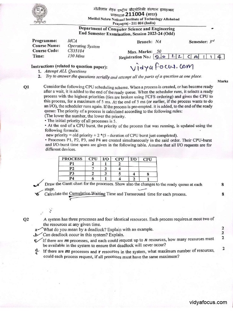 MCA 3rd-Sem END SEM 2023 | PDF