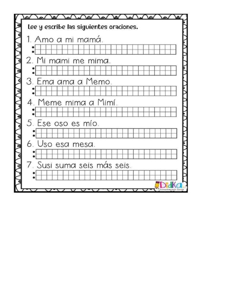 Oraciones para Leer y Escribir | PDF