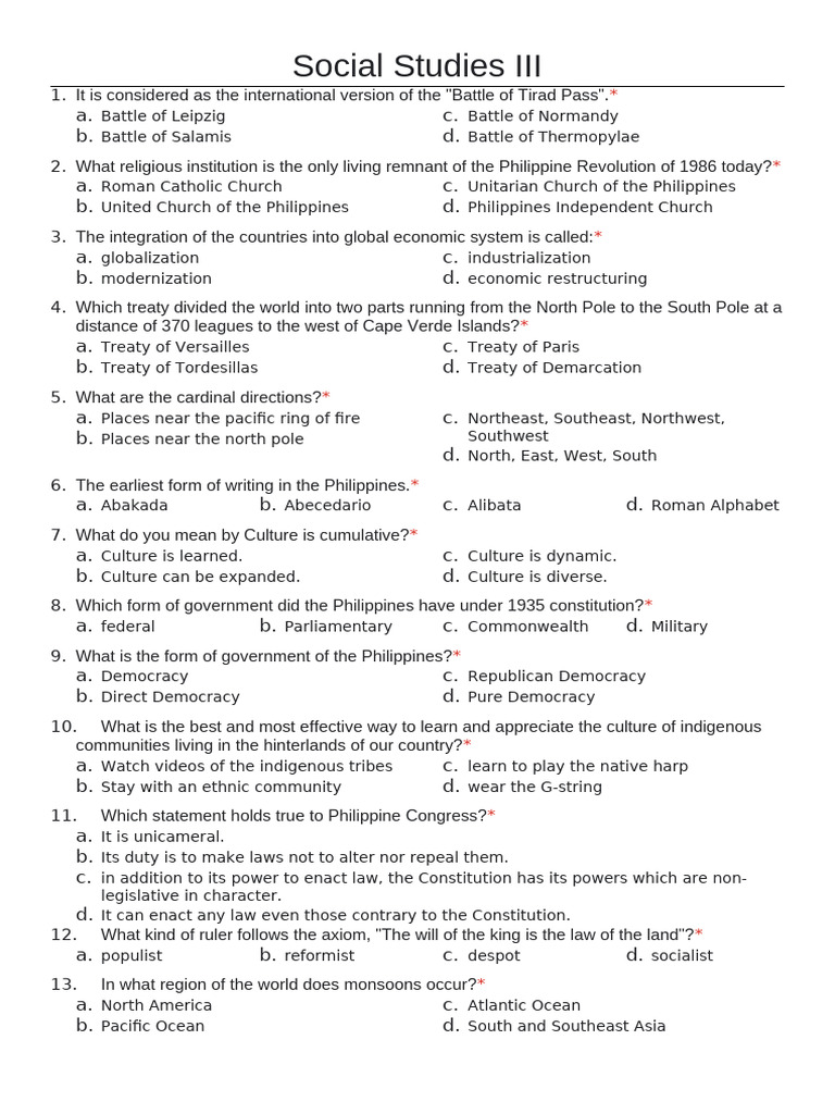 Social Studies III | PDF