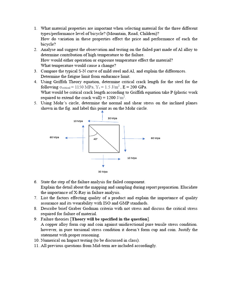 Failure Sheet 1 | PDF