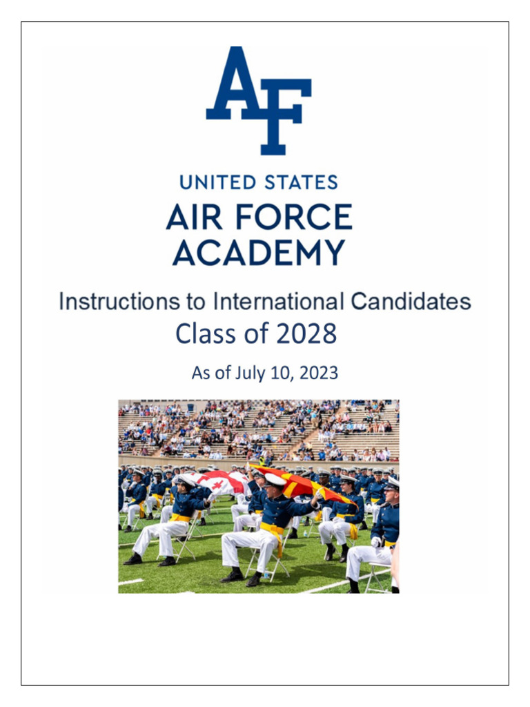 TAB D - Class 2028 Instructions To International Candidates | PDF