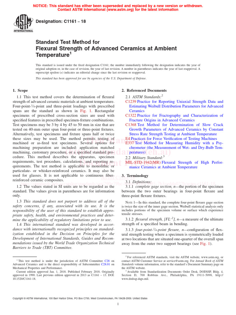 Astm C1161 18 | PDF | Strength Of Materials | Fracture