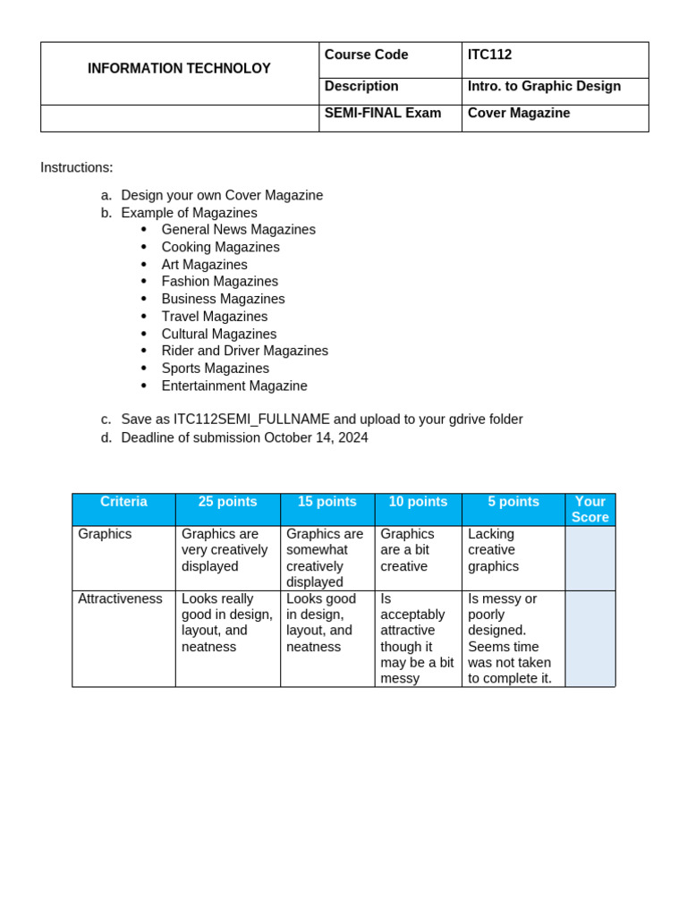 Semi Final Exam | PDF