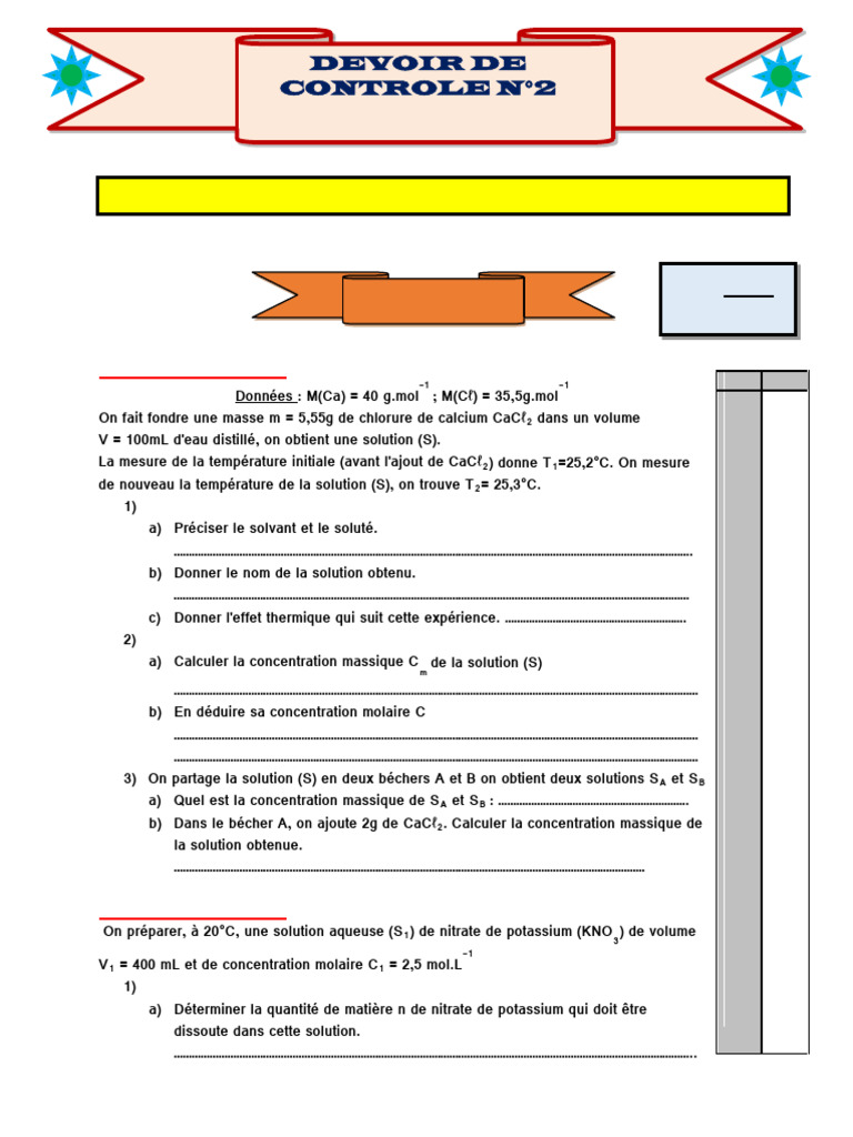 Devoir de Controle n2.1s3.2022 | PDF
