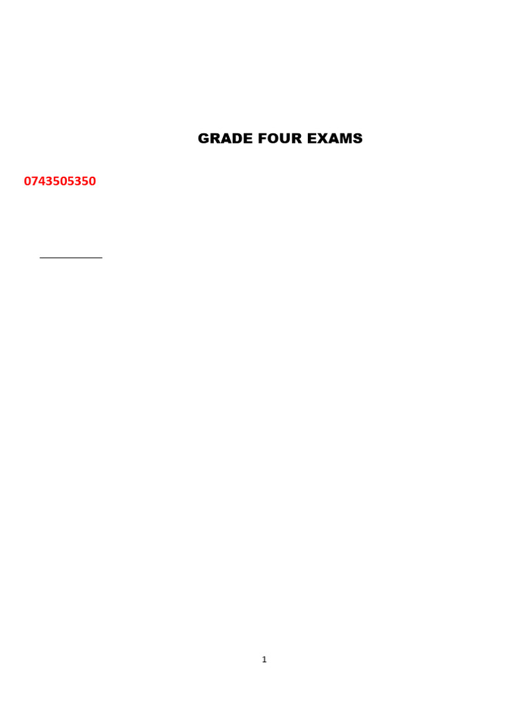 Grade 4 Exams Samples | PDF