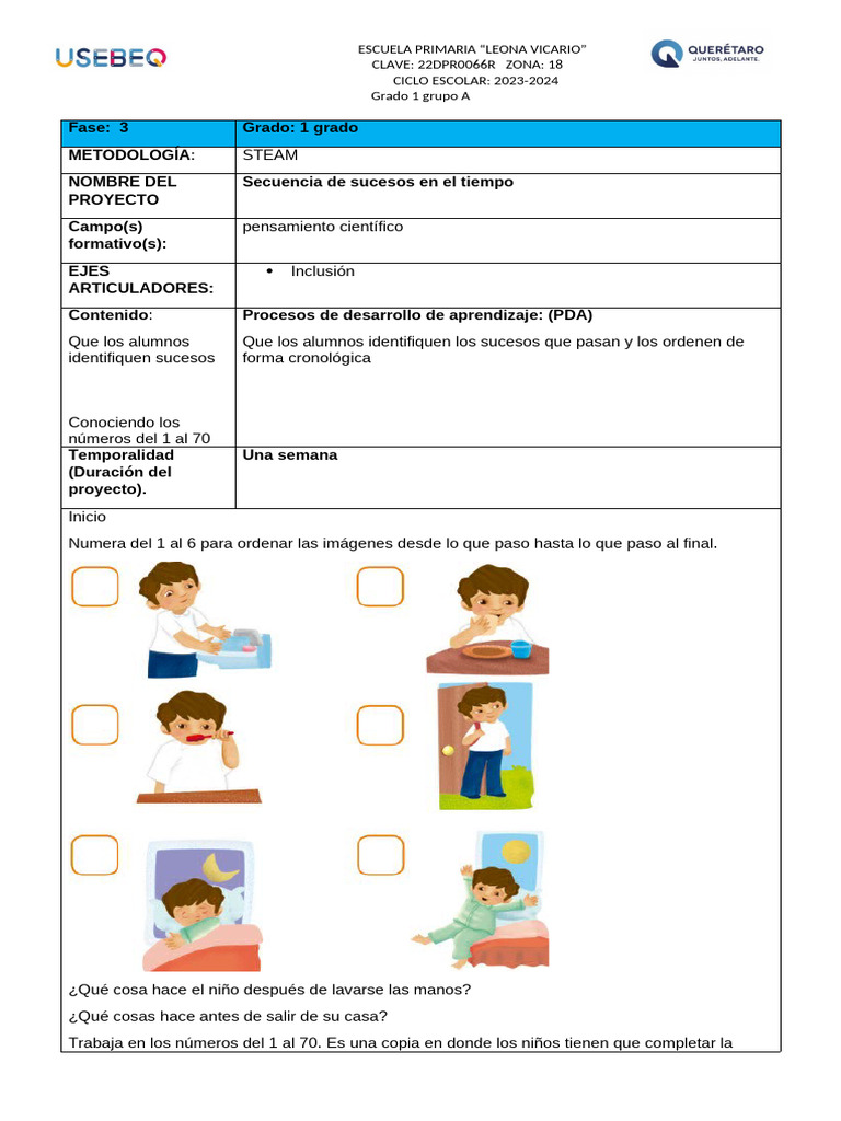 Secuencia de Sucesos en El Tiempo | PDF