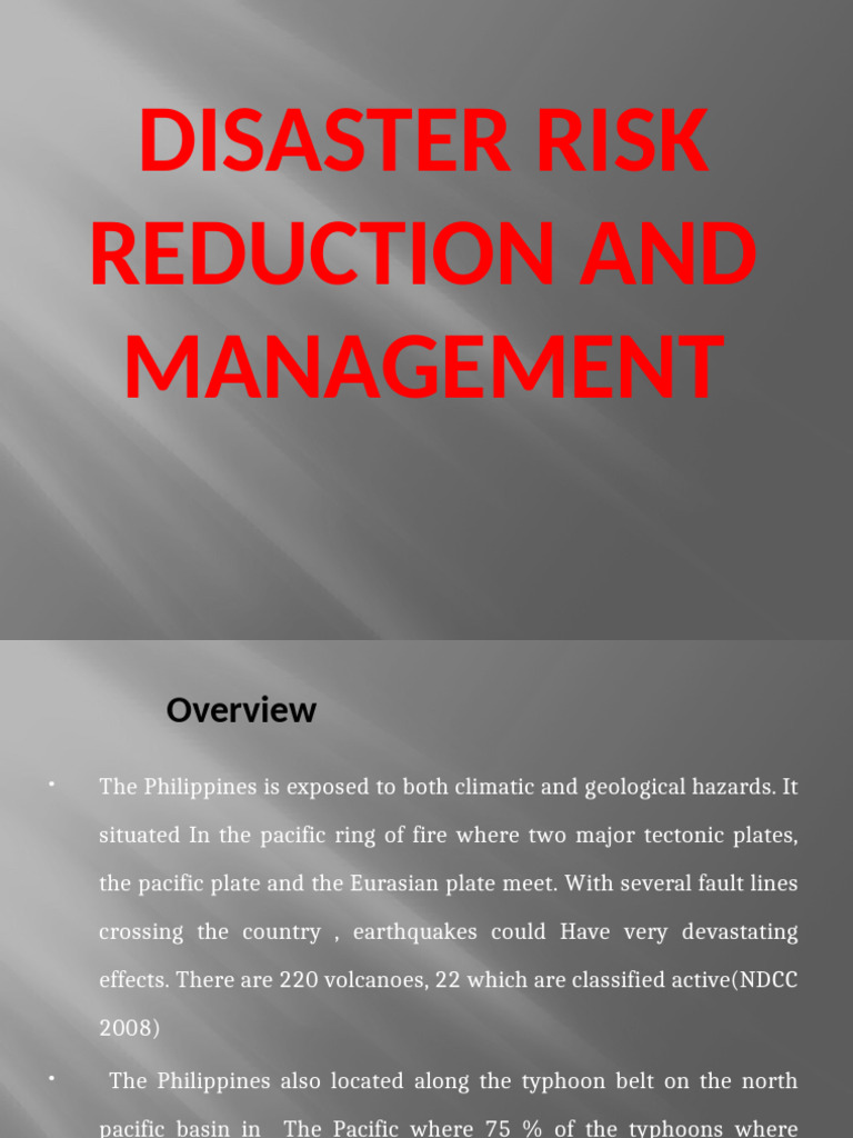 Topic 4 Disaster Risk Reduction and Management | PDF