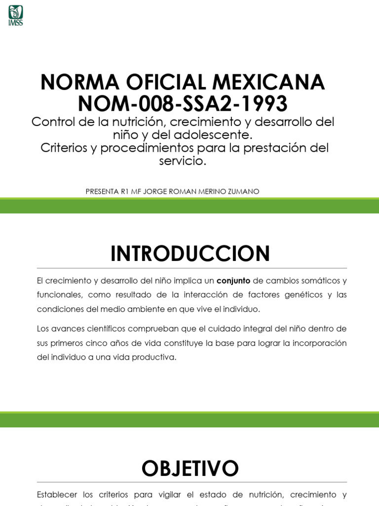Norma Oficial Mexicana NOM-008-SSA2-1993 | PDF