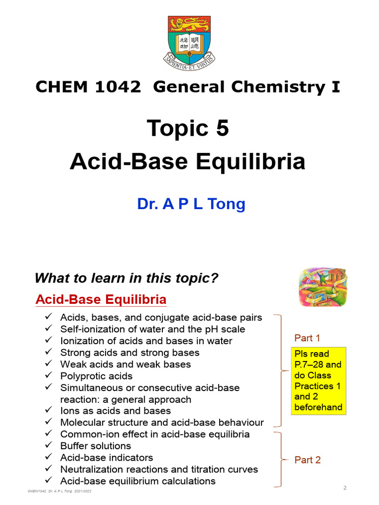 Topic 5 Acid-Base Equilibria | PDF