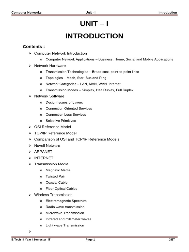 Unit 1 - Introduction | PDF Unit 1 - Introduction | PDF