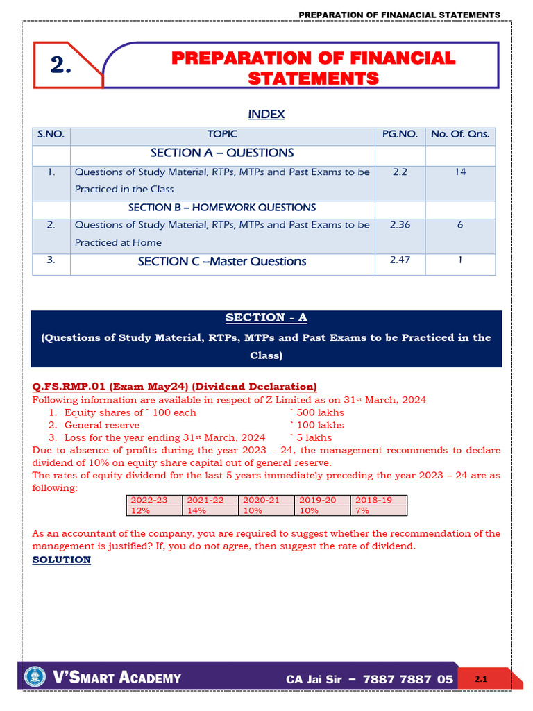 Preparation of Fin. Statements - QB | PDF