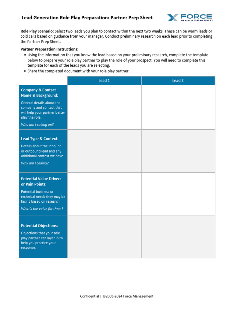 Role SpecificRolePlayMaterials | PDF