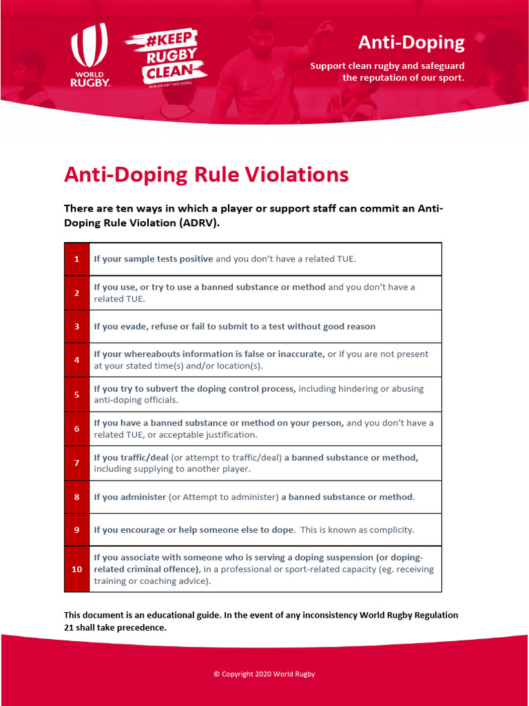 Anti-Doping Rule Violations Job Aid - Final | PDF