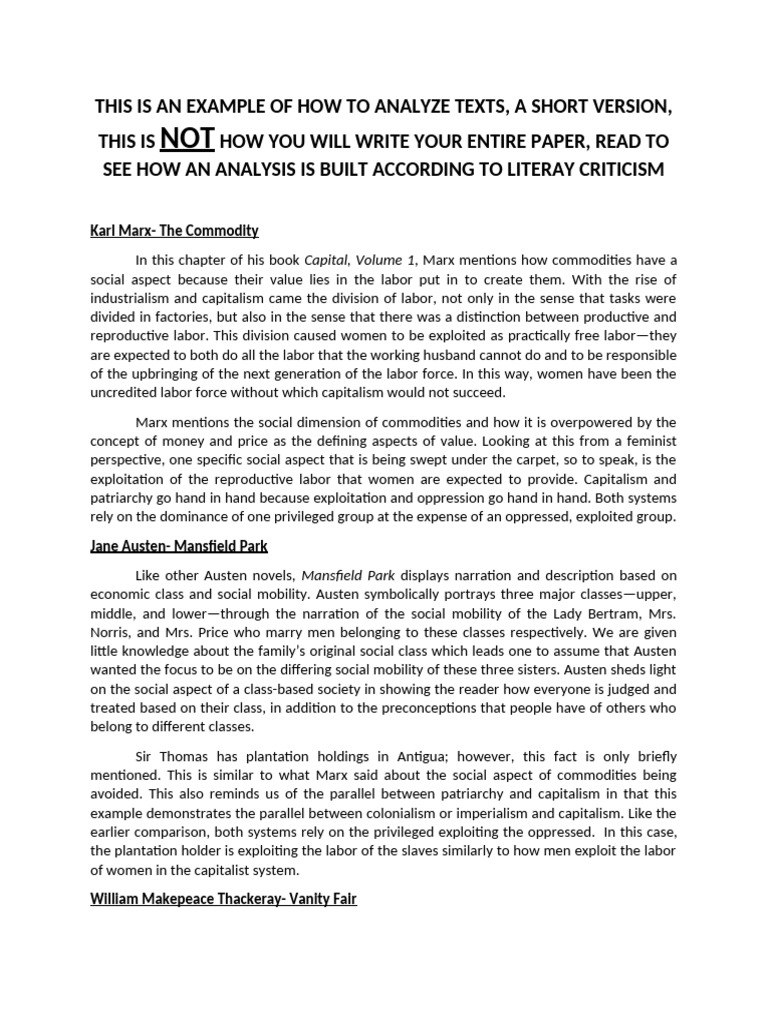 Short Analysis of Texts | PDF
