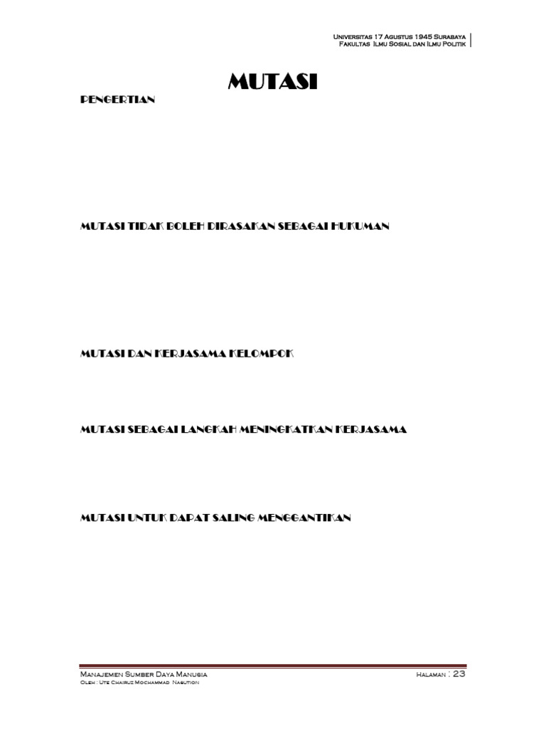 Mutasi | PDF
