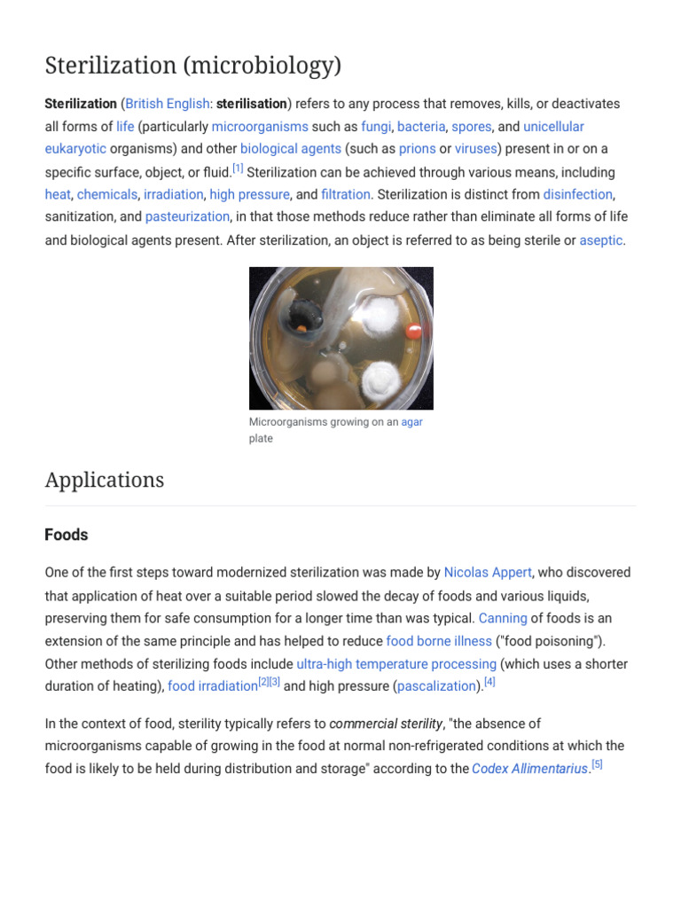 Sterilization (Microbiology) - Wikipedia | PDF
